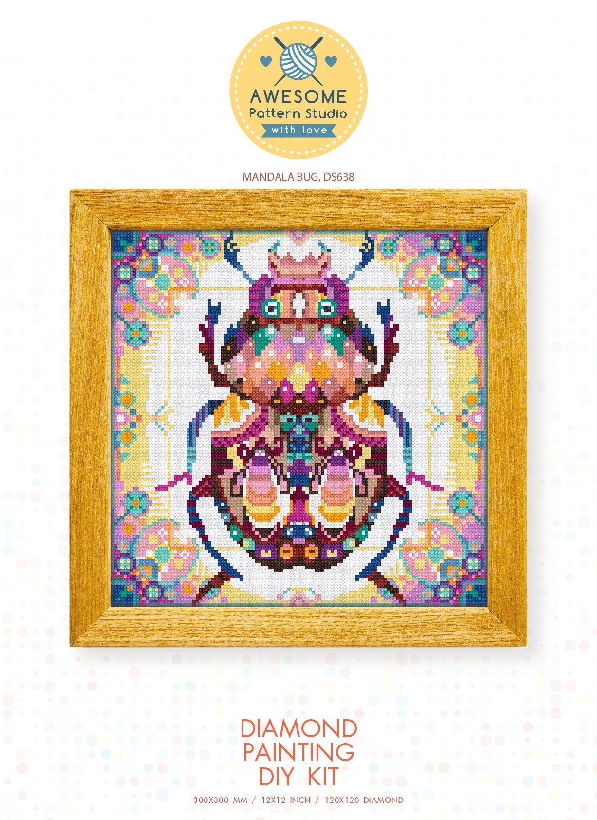 Mandala Bug DS638 Diamond Painting DIY KIT Animal Color | Etsy