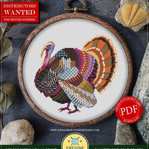 Turkey Counted Cross Stitch Pattern | Etsy