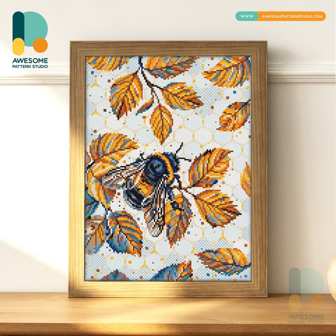 Bumblebee on the Leaves DS2610, Diamond Painting DIY KIT Diamond ...