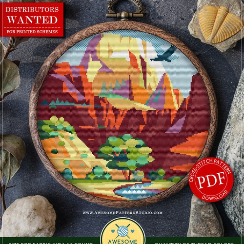 Nature Cross Stitch Pattern PDF Zion National Park Counted - Etsy