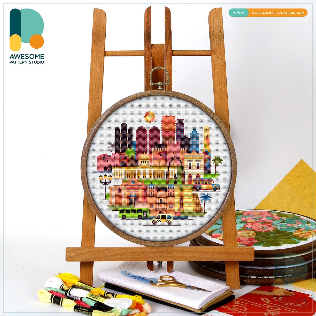 Santo Domingo, Dominican Republic Cross Stitch Pattern and Kit - Modern ...
