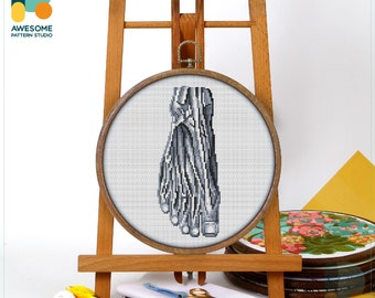 Human Foot: Anatomy Cross-stitch Pattern - Etsy