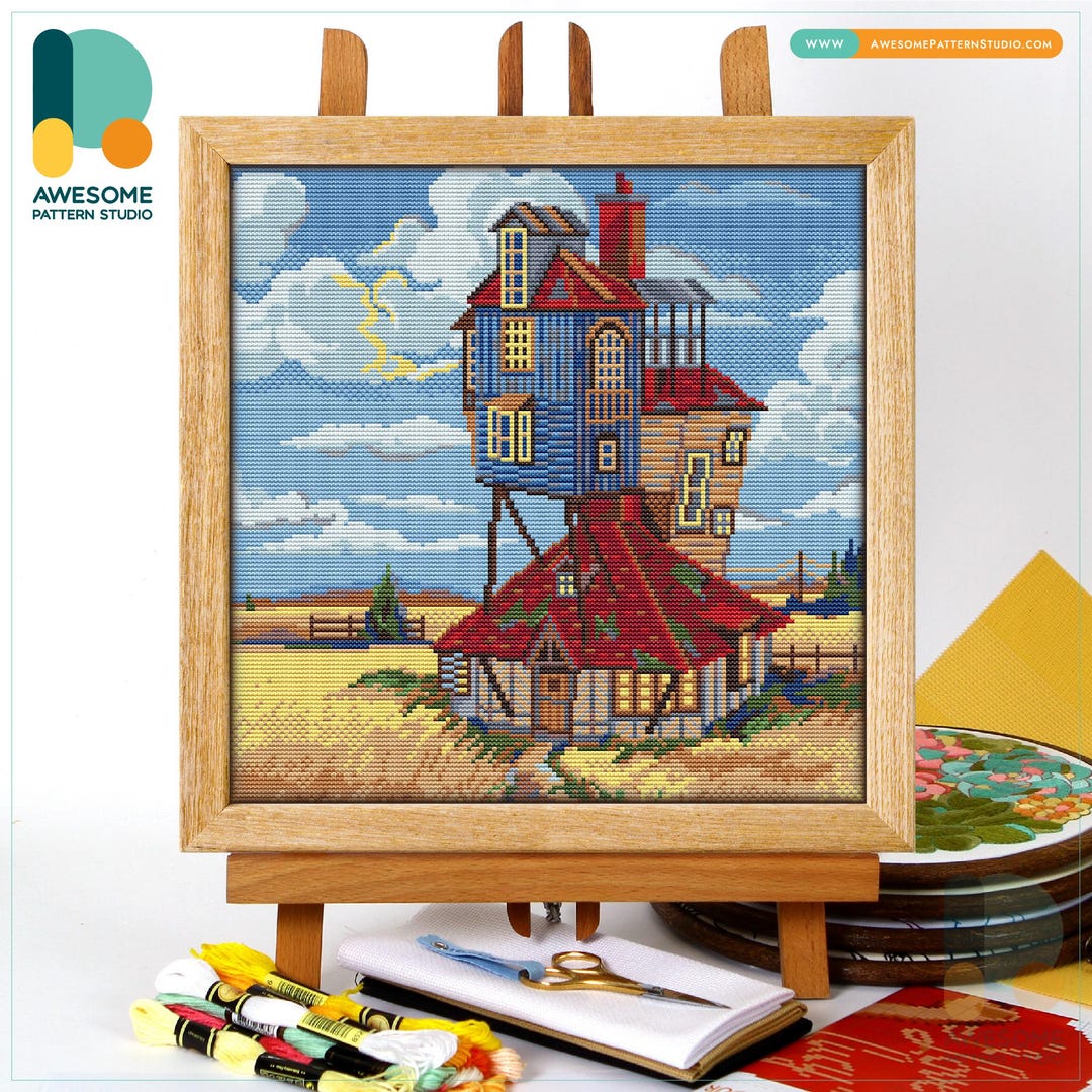 The Burrow Cross Stitch Pattern and Kit - Modern Embroidery Sampler for ...