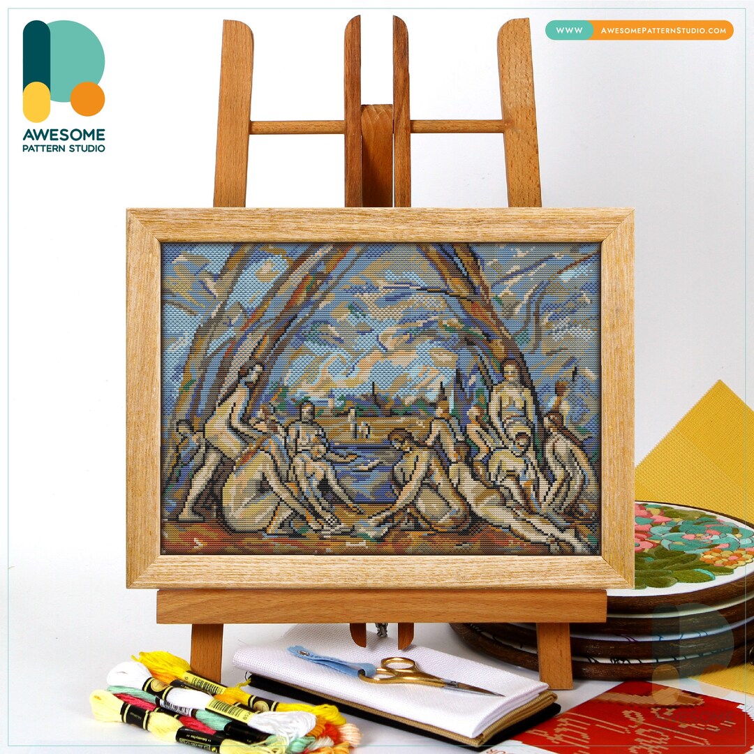 The Large Bathers Paul Cezanne CS2332, Counted Cross Stitch Pattern KIT ...