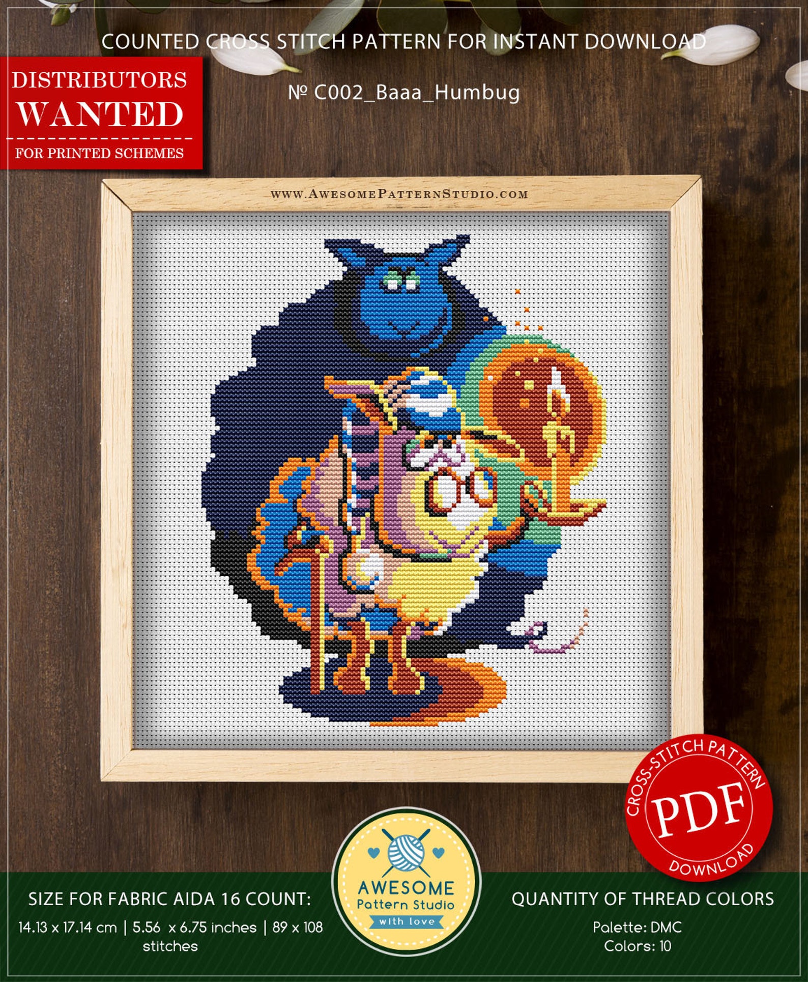 Baaa Humbug P002 Embroidery Cross Stitch Pattern Download - Etsy