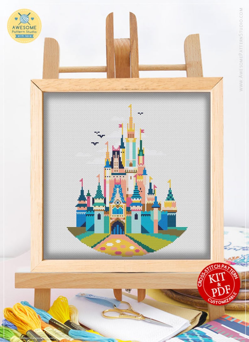 Cinderella Castle CS490 Counted Cross Stitch Pattern KIT and - Etsy España
