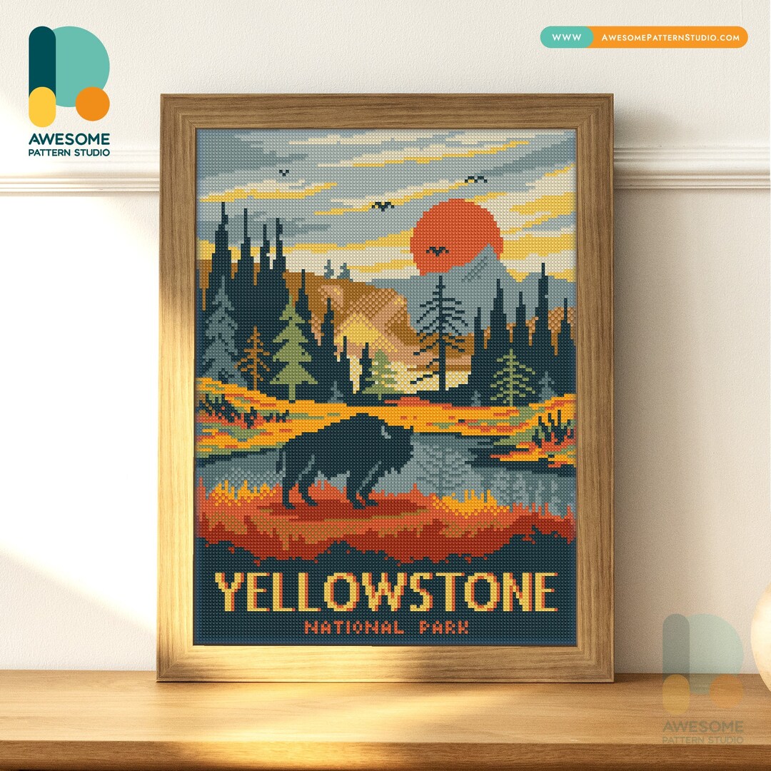 Yellowstone National Park DS2658, Diamond Painting DIY KIT | Diamond ...