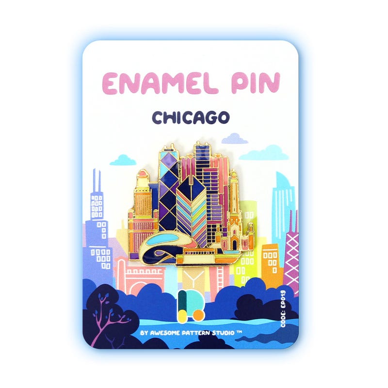 Chicago Enamel Pin - Etsy
