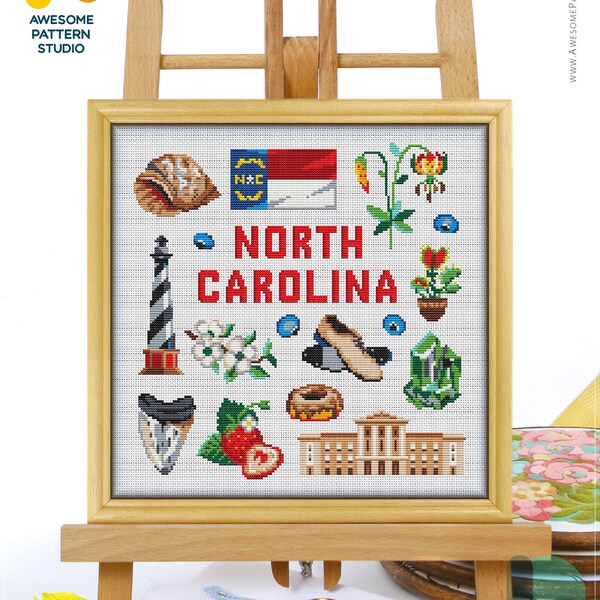 North Carolina Cross Stitch Pattern - Etsy