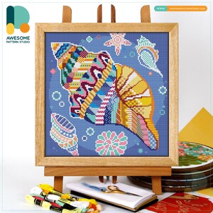 Mandala Shell CS485, Counted Cross Stitch Pattern KIT and PDF Stitch ...