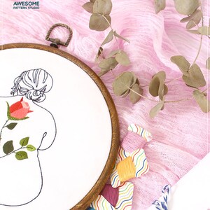 Plus Size Woman Embroidery EM030 Embroidery Pattern KIT and - Etsy