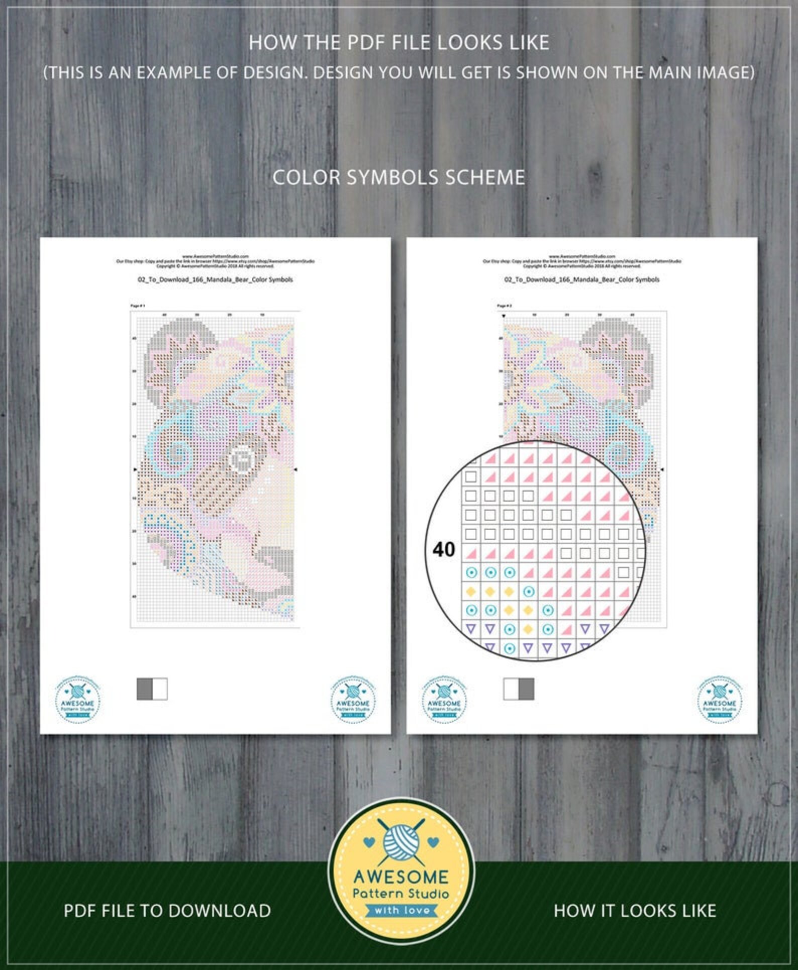 Mandala Ostrich P313 Cross Stitch Embroidery PDF Pattern | Etsy