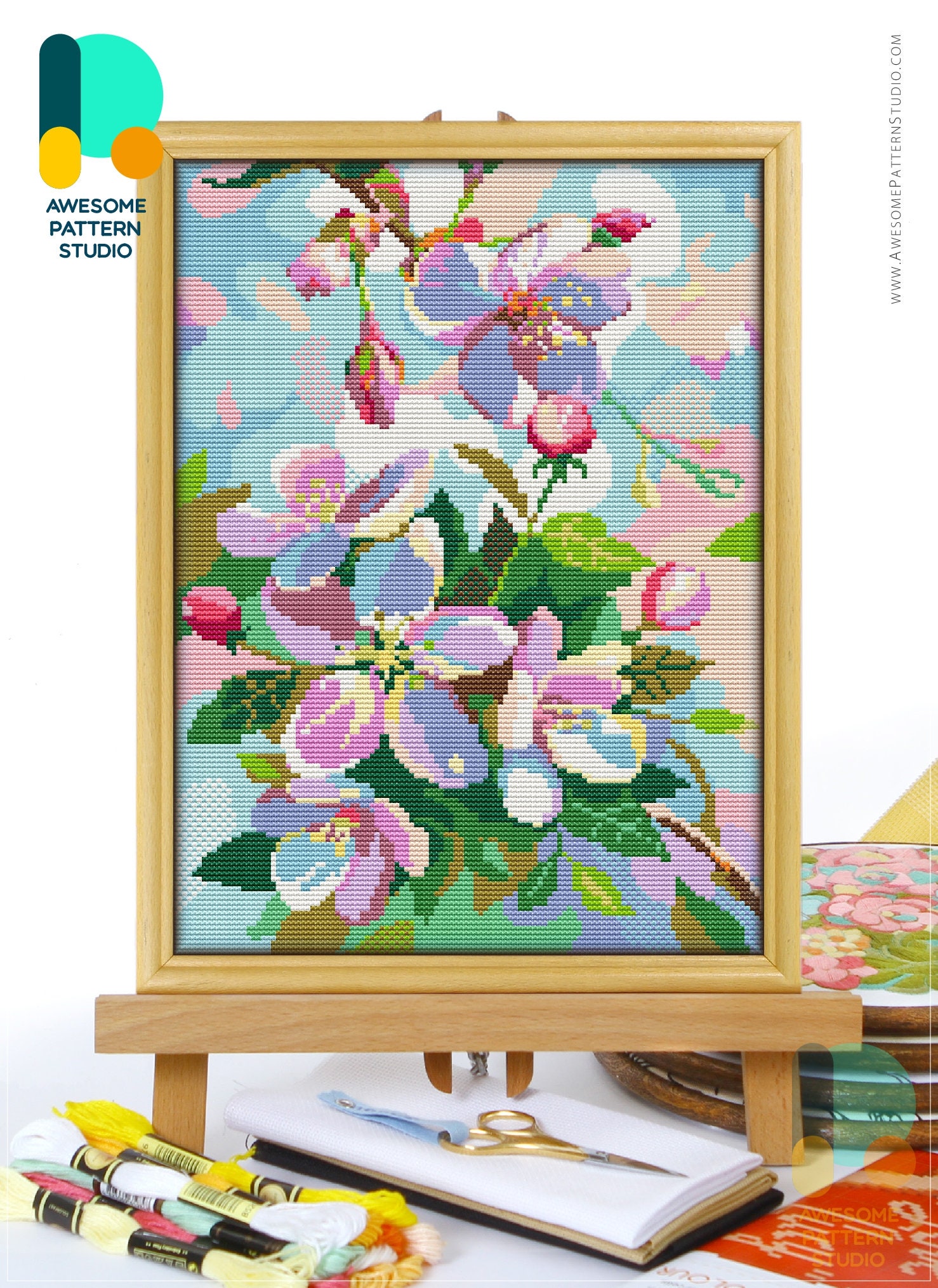 Apple Tree Blossoms CS960 Counted Cross Stitch Pattern KIT - Etsy