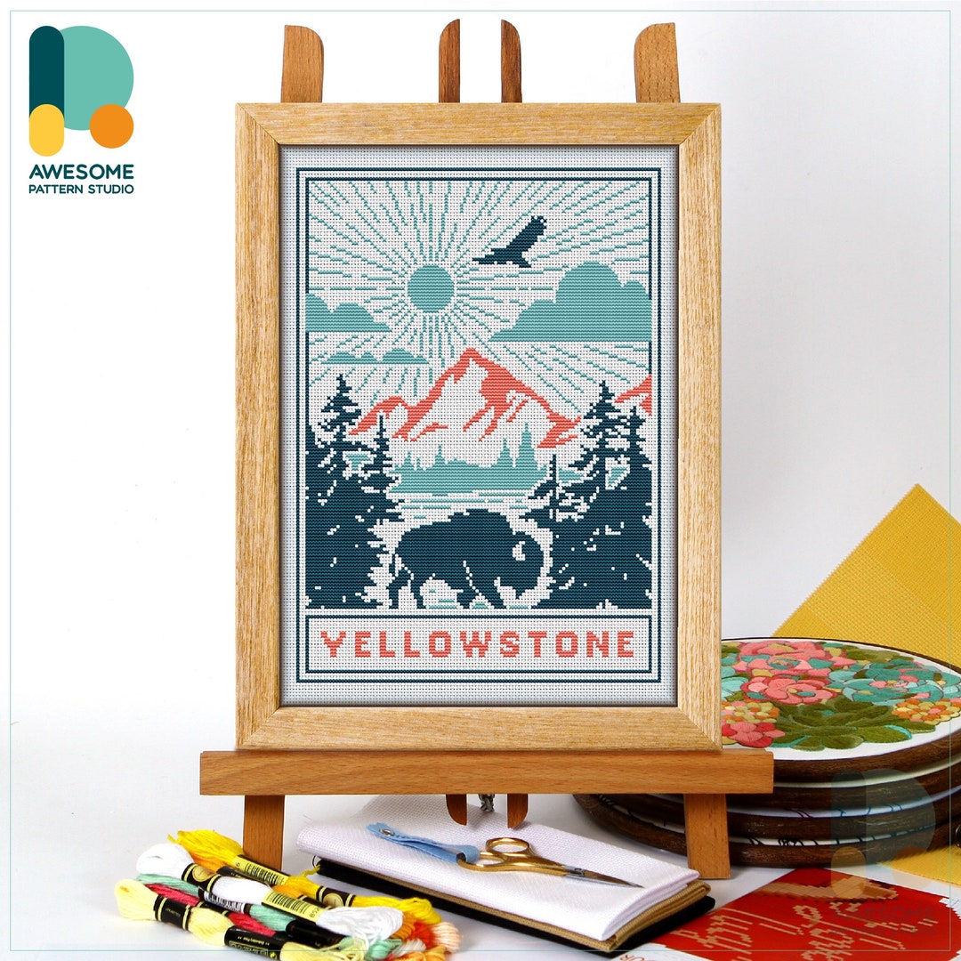 Yellowstone National Park Monochrome CS2648, Counted Cross Stitch ...