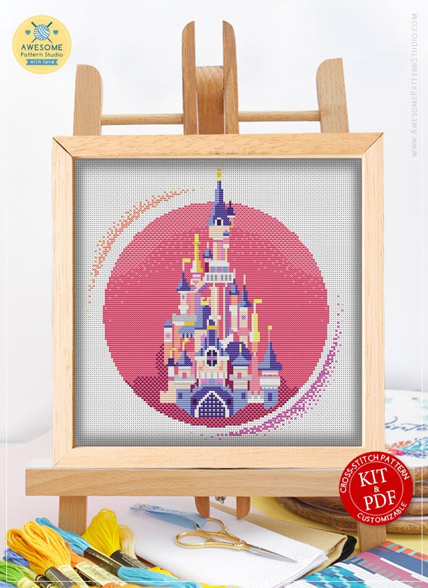 Paris Disney Castle CS809 Counted Cross Stitch Pattern KIT | Etsy