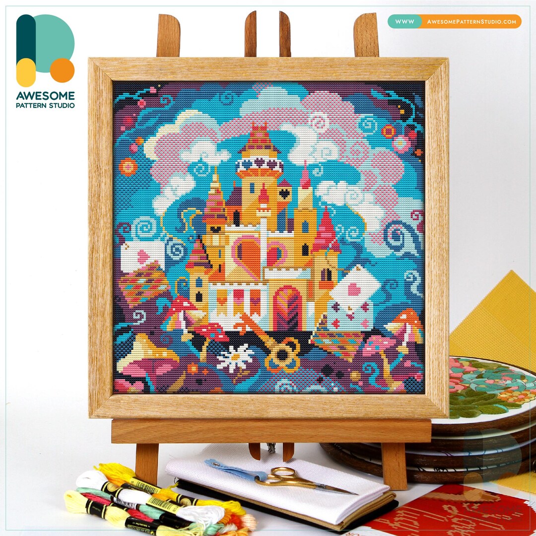 Alice's Adventures in Wonderland Castle Cross Stitch Kit and Pattern ...