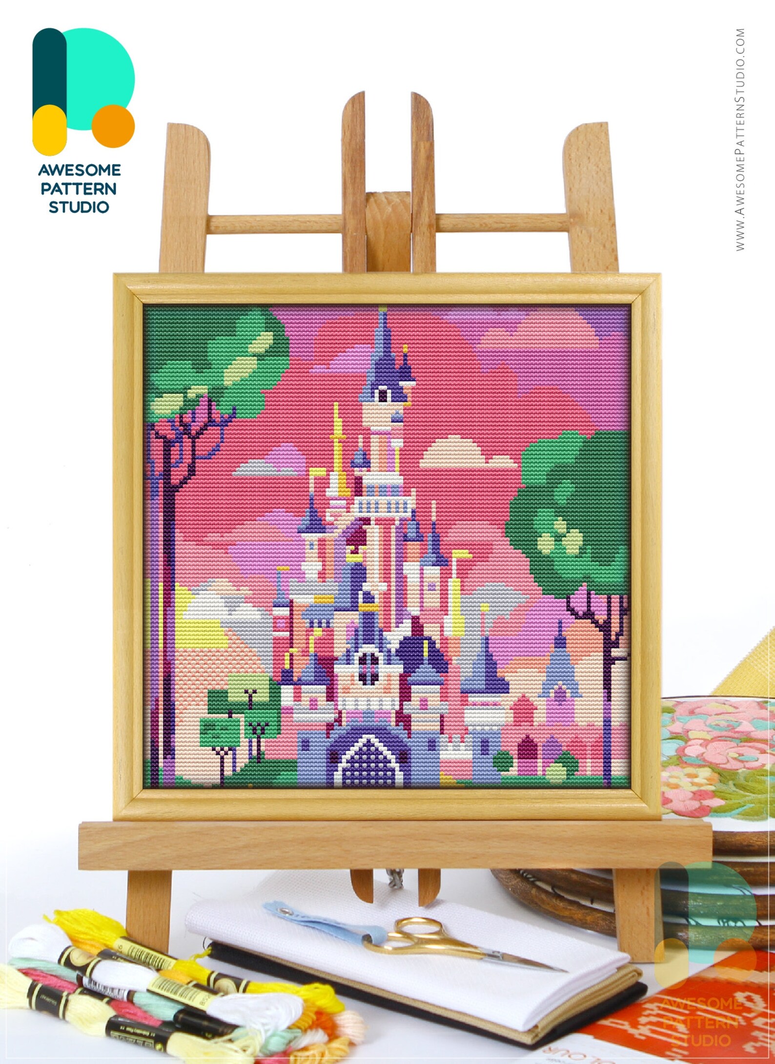 Paris Disney Castle CS809 Counted Cross Stitch Pattern KIT - Etsy