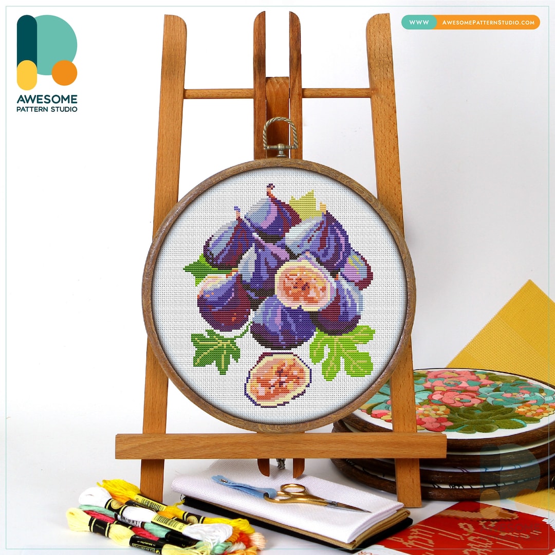 Fresh Figs Cross Stitch Pattern and Kit: Modern Needlework Art for Easy ...