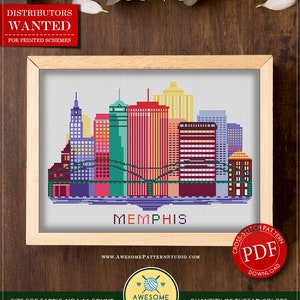 A3 Memphis Color #P376 Embroidery Cross Stitch Pattern Instant Download ...