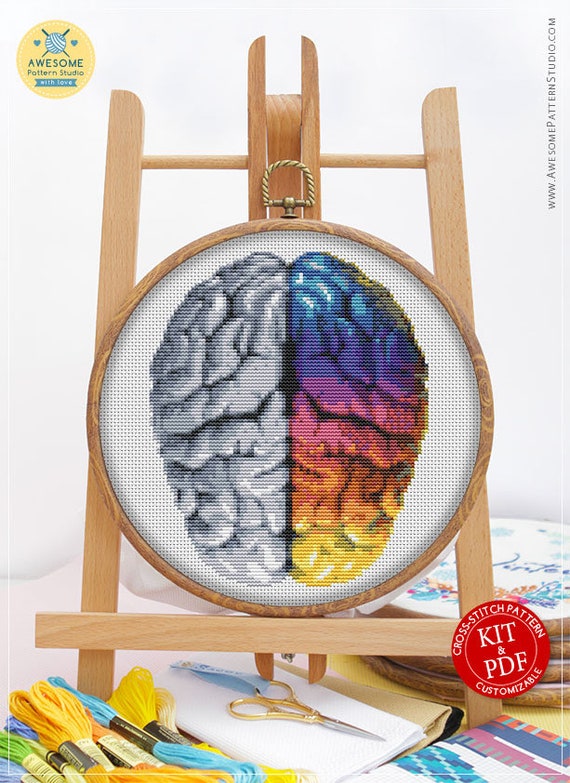 My Brain Cross Stitch Pattern Counted Cross Stitch Instant Download PDF ...