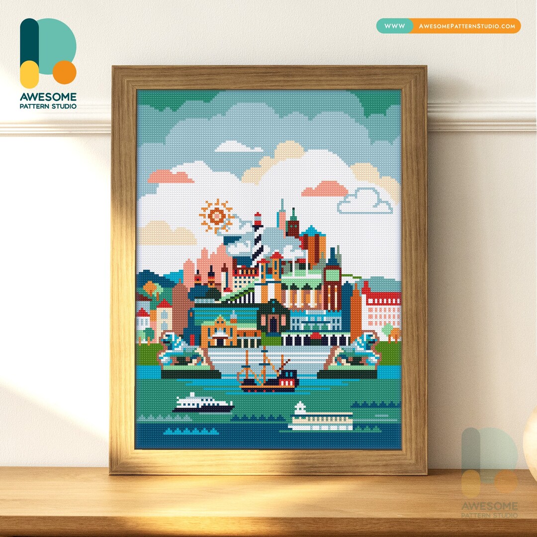 St. Augustine, USA Diamond Painting Kit: Modern Mosaic Kit Sampler for ...