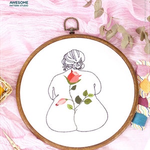 Plus Size Woman Embroidery EM030 Embroidery Pattern KIT and - Etsy