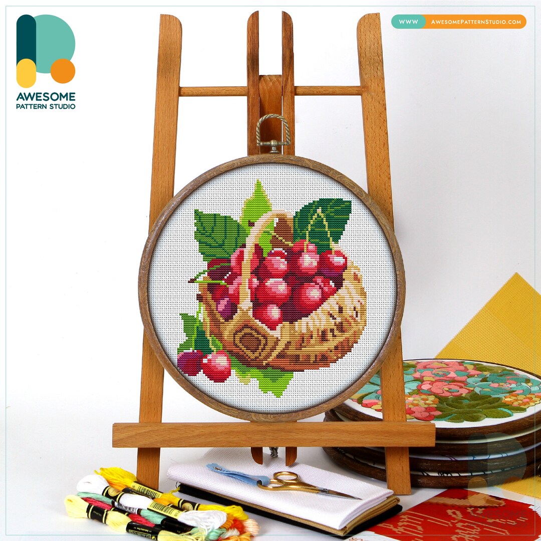 Cherry CS1032, Counted Cross Stitch Pattern KIT and PDF Cross Designs ...