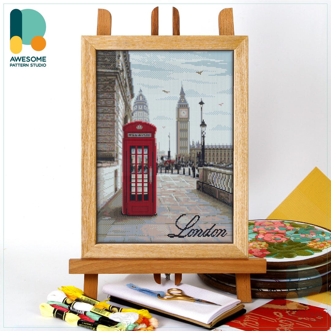 London, England, UK Cross Stitch Pattern & Kit: Modern Needlework Art ...
