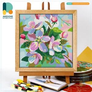 Apple Tree Blossoms CS960, Counted Cross Stitch Pattern KIT and PDF ...