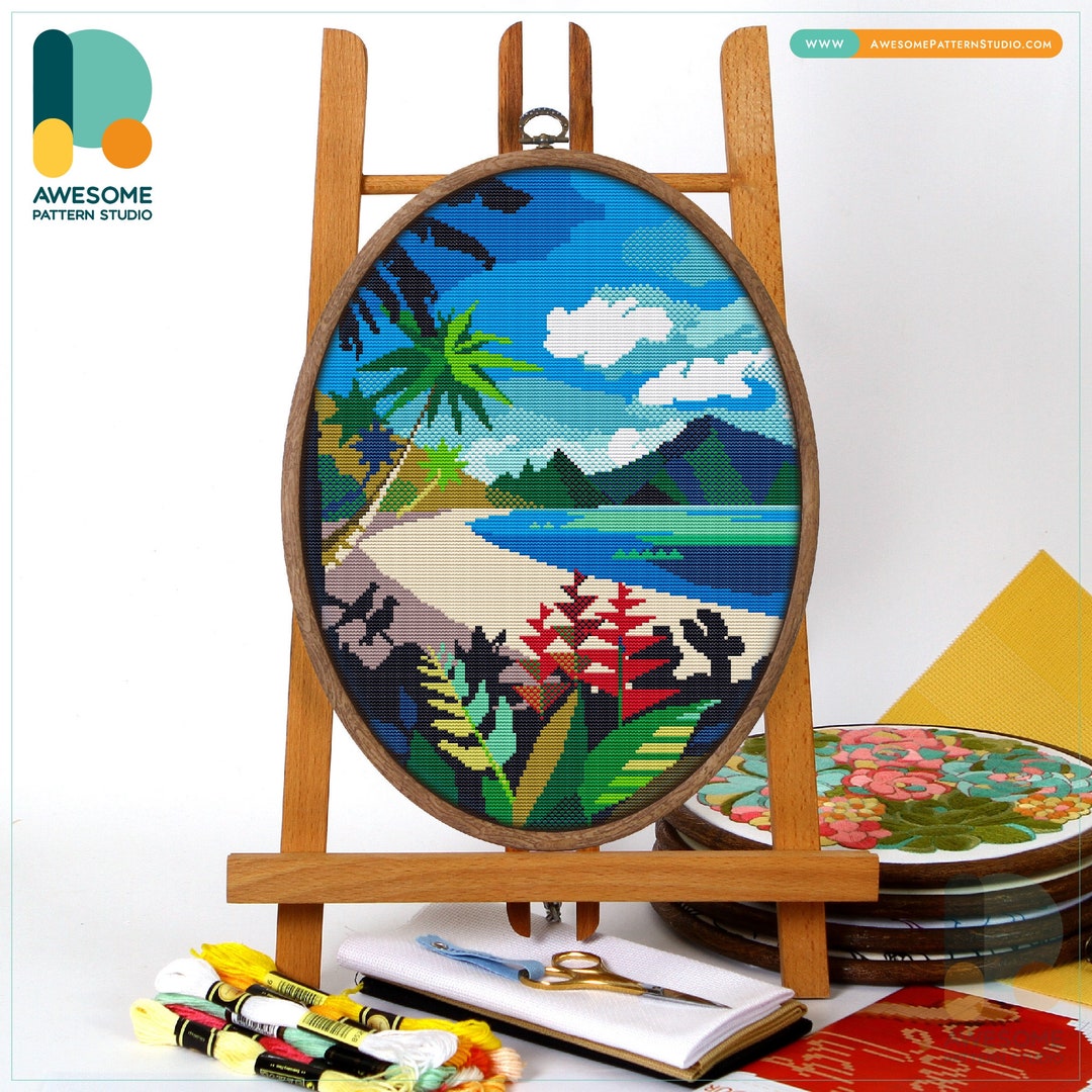 National Park, American Samoa Cross Stitch Pattern and Kit: Modern ...