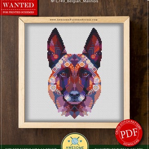 Belgian Malinois #P749 PDF Cross Stitch Pattern Embroidery Pattern ...