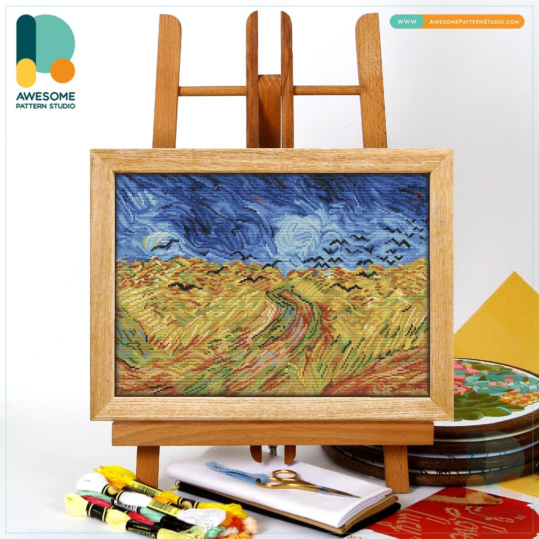 Wheatfield With Crows Vincent Van Gogh CS2849, Counted Cross Stitch ...