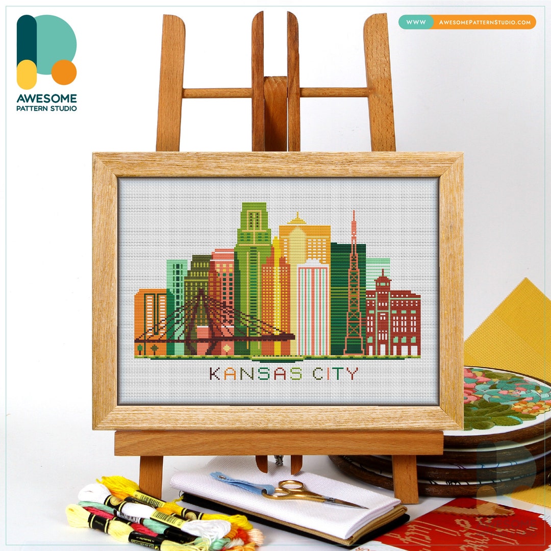 A3 Kansas City Color CS377, Counted Cross Stitch Pattern KIT and PDF ...