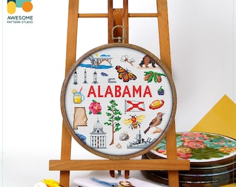 Alabama Ecoregions Cross Stitch PDF Pattern Download - Etsy