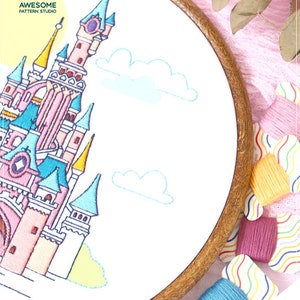 Sleeping Beauty Castle Embroidery Kit and Pattern: Modern Embroidery ...