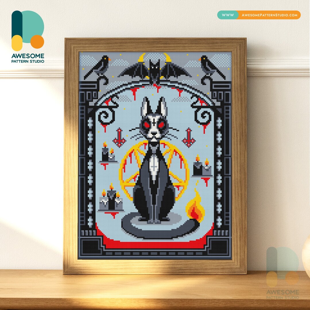 Mystical Cat Ritual Diamond Painting Kit - Modern 5d Diamond Painting ...