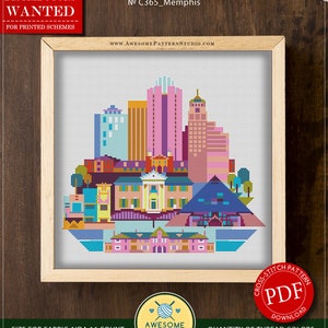 Memphis #P365 Embroidery Cross Stitch Pattern Download | Stitching ...