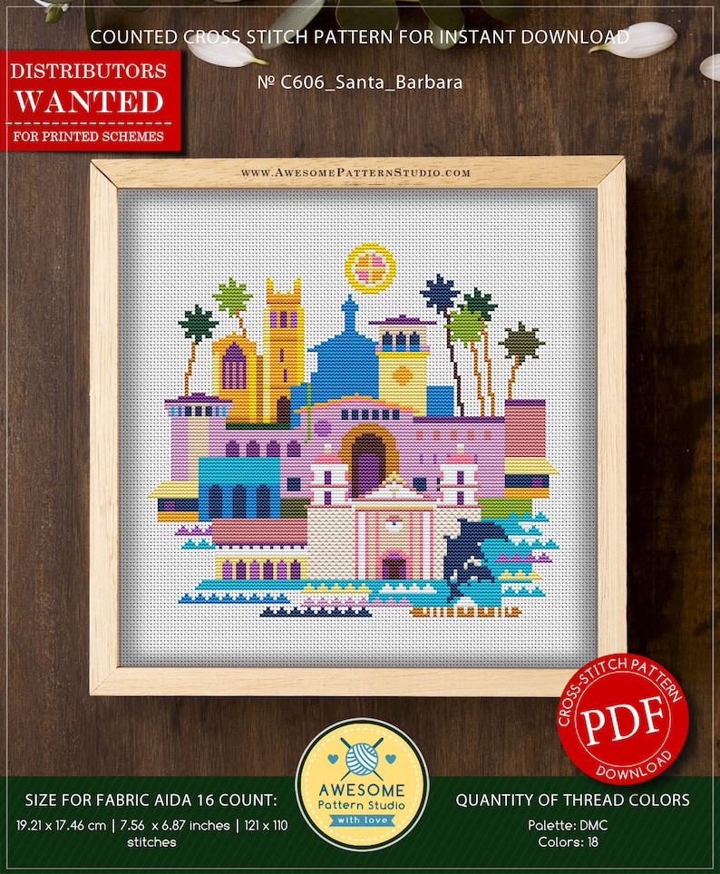 Santa Barbara P606 Embroidery Cross Stitch Pattern Instant | Etsy