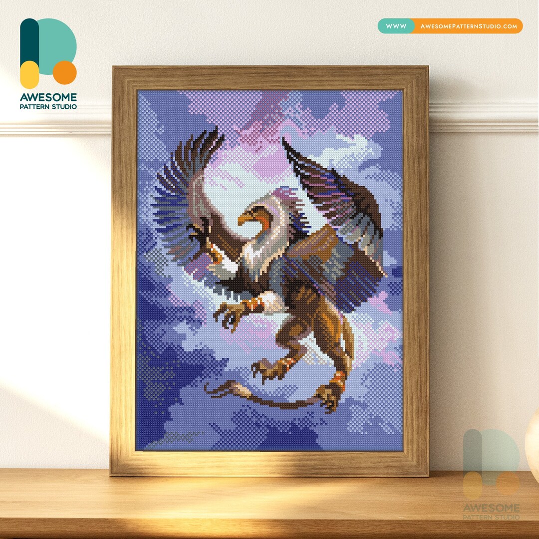 Gryphon in Flight Diamond Painting Kit: Modern Diamond Painting 5d ...