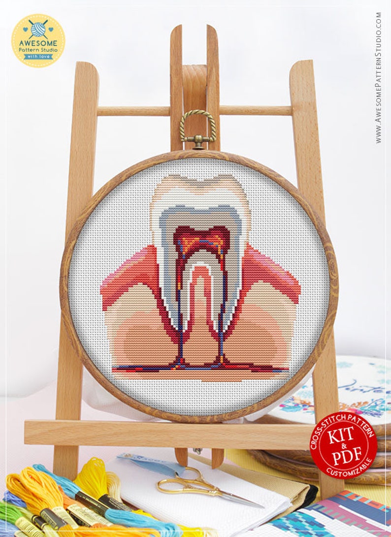 Human Body Tooth CS1088 Counted Cross Stitch Pattern KIT and - Etsy