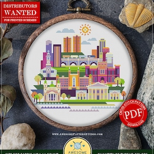 Richmond, Virginia #P666 PDF Cross Stitch Pattern Embroidery Pattern ...
