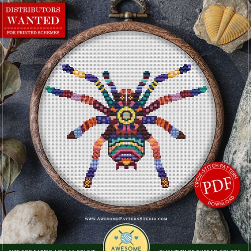 Spider Cross Stitch Pattern Instant Download Free Shipping - Etsy