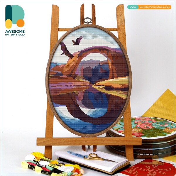 Rainbow Bridge Cross Stitch Pattern - Etsy