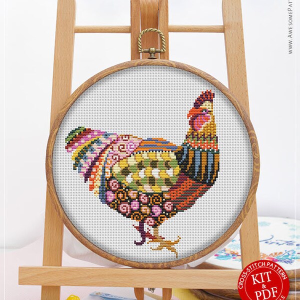 Hen Cross Stitch - Etsy