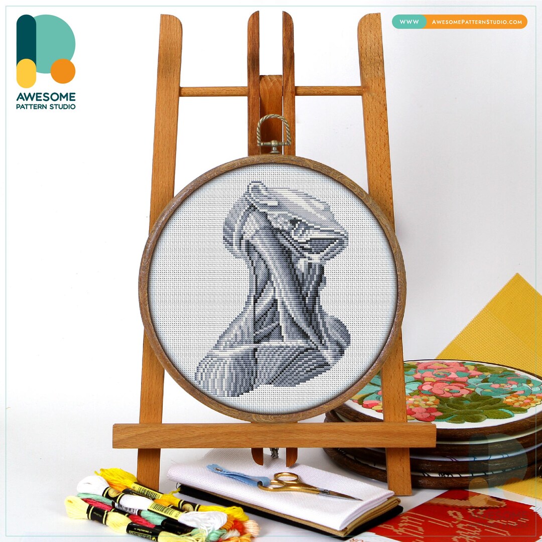 Neck Muscles Anatomy Cross Stitch Pattern and Kit: Modern Needlework ...