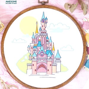 Sleeping Beauty Castle Embroidery Kit and Pattern: Modern Embroidery ...
