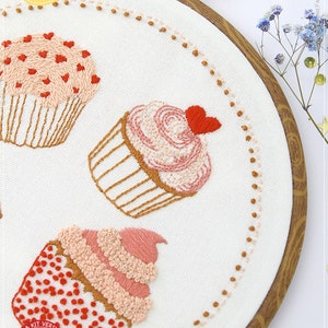 Cupcakes Embroidery EM023 Embroidery Pattern KIT and PDF | Etsy
