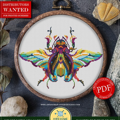 Mandala Bug P205 Embroidery Cross Stitch Pattern Download | Etsy