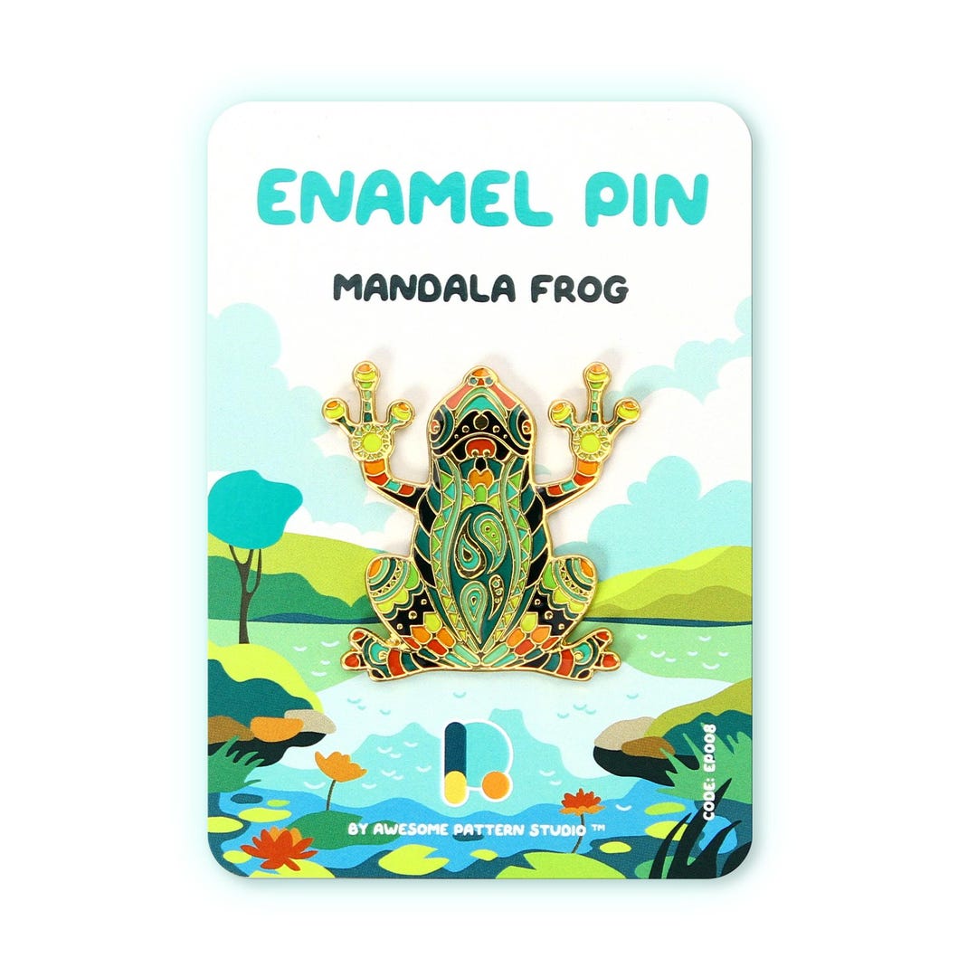 Enamel Pin - Mandala Frog. Hard Enamel Pin, Enamel Pin Display, Pinback ...
