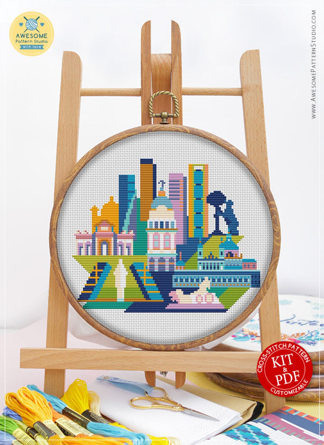 Madrid CS155 Counted Cross Stitch Pattern KIT and PDF - Etsy